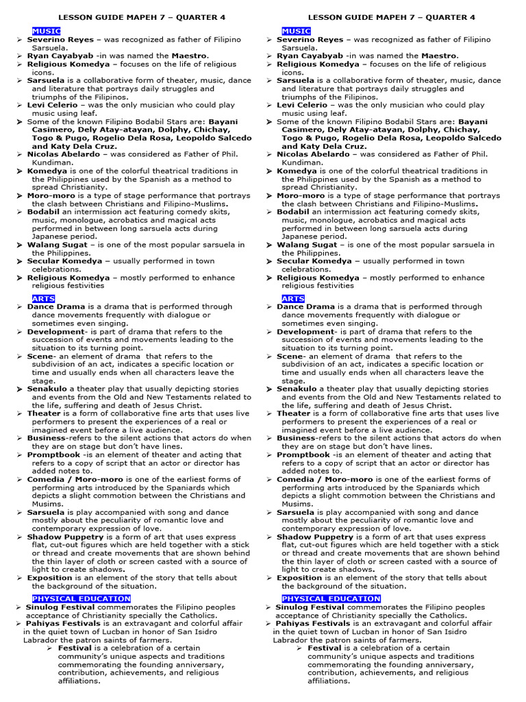 Lesson Guide Mapeh 7 Q4 | Download Free PDF | Allergy | Cancer