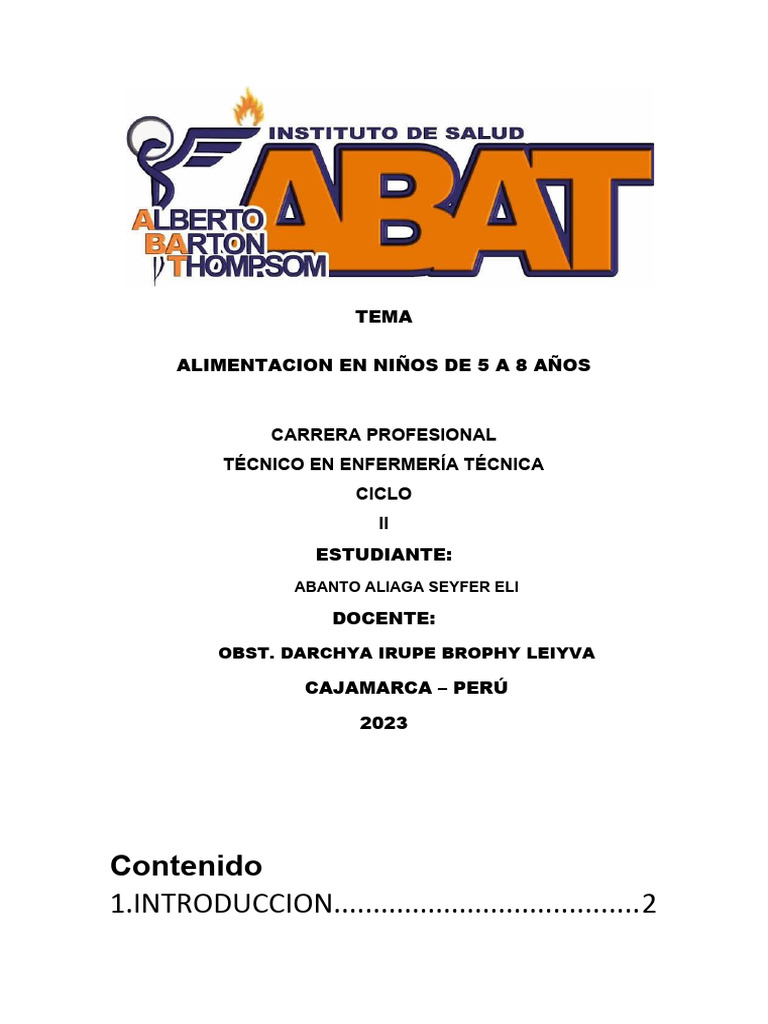 Proyecto Seyfer | PDF | Alimentos | Nutrición