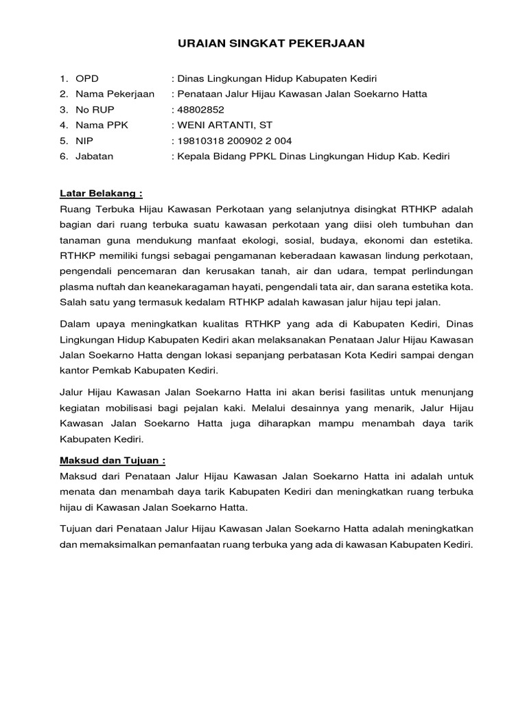 URAIAN SINGKAT PENATAAN Soehat 2024 | PDF