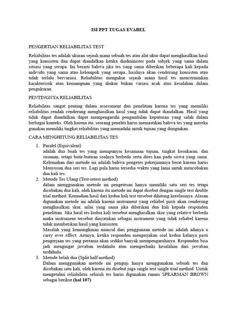 Isi PPT Tugas Evabel | PDF