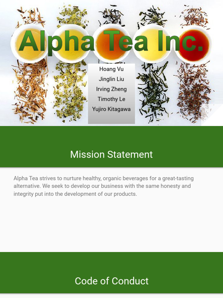Presentation Slides - Alpha Tea Inc | PDF | Psychology | Psychological Concepts