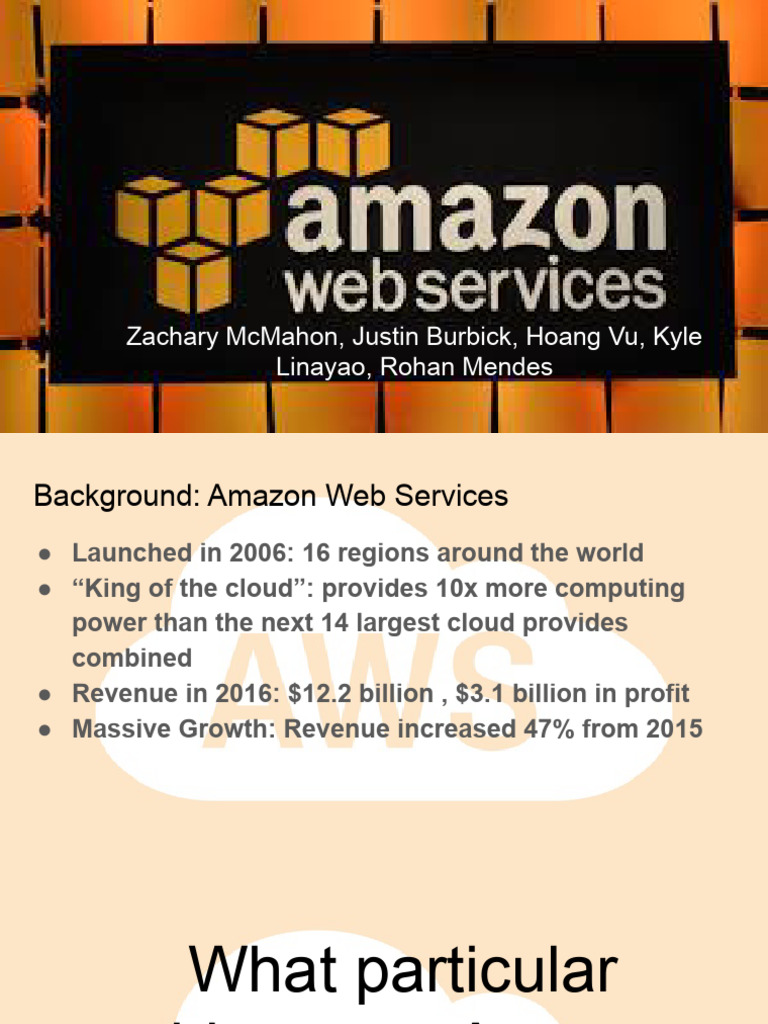 AWS - Presentation Business | PDF | Amazon Web Services | Cloud Computing