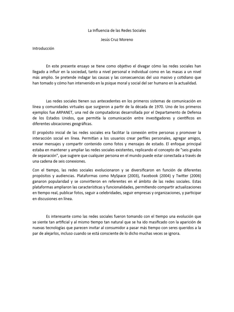 Cómo Influyen Las Redes Sociales en Nosotros | PDF | Redes sociales | Cultura popular y estudios ...