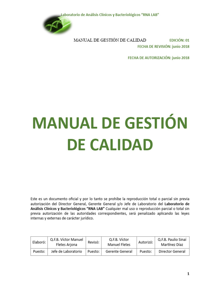 Manual de Gestión de La Calidad | Descargar gratis PDF | Calidad (comercial) | Sistema de manejo ...