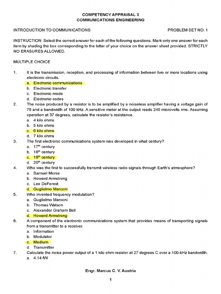 Competency PSETs | PDF | Transmission Line | Coaxial Cable