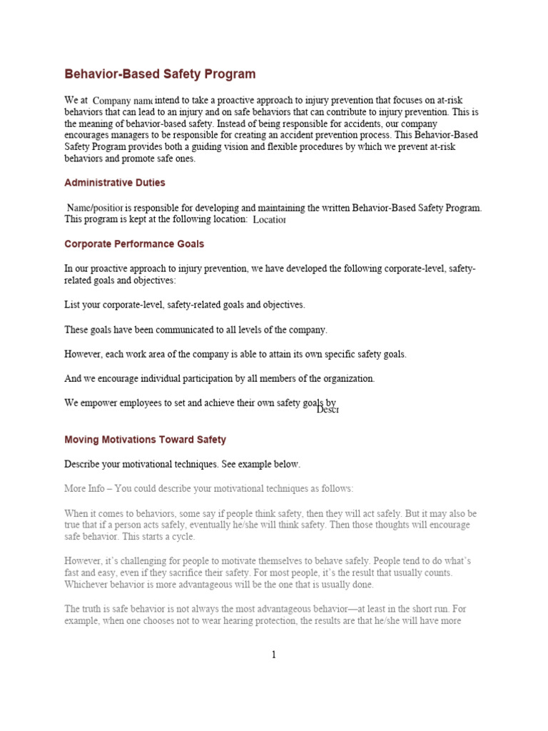 Behavior-Based Safety | PDF | Goal | Safety