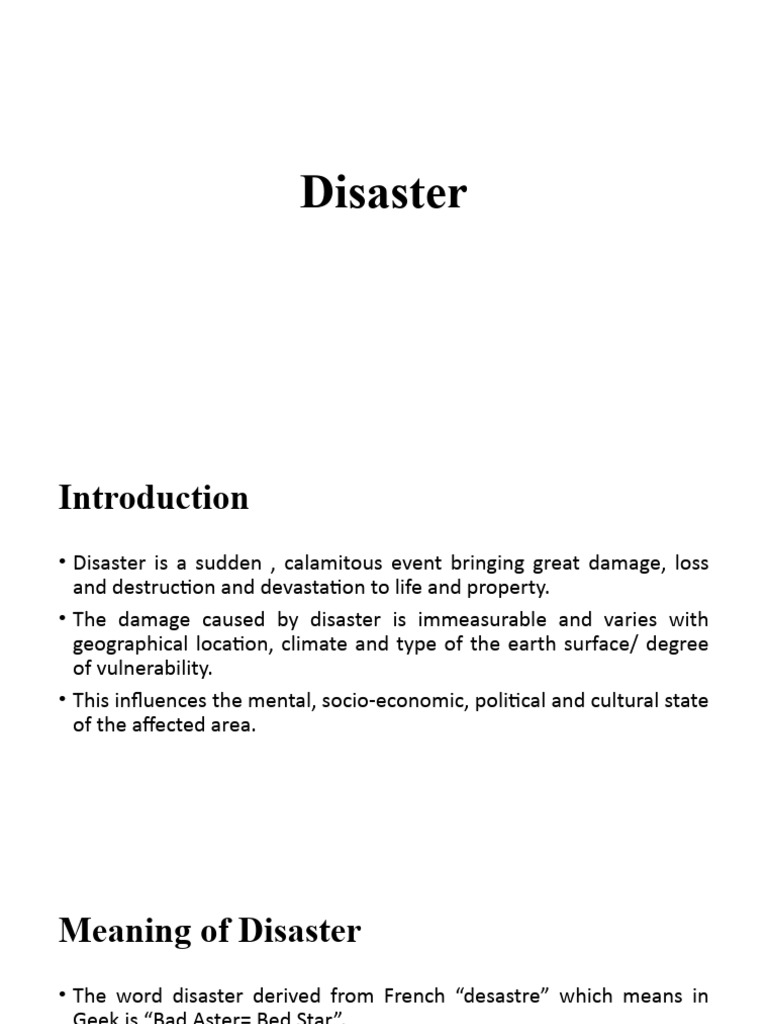 Disaster Introduction | PDF | Natural Disasters | Emergency Management