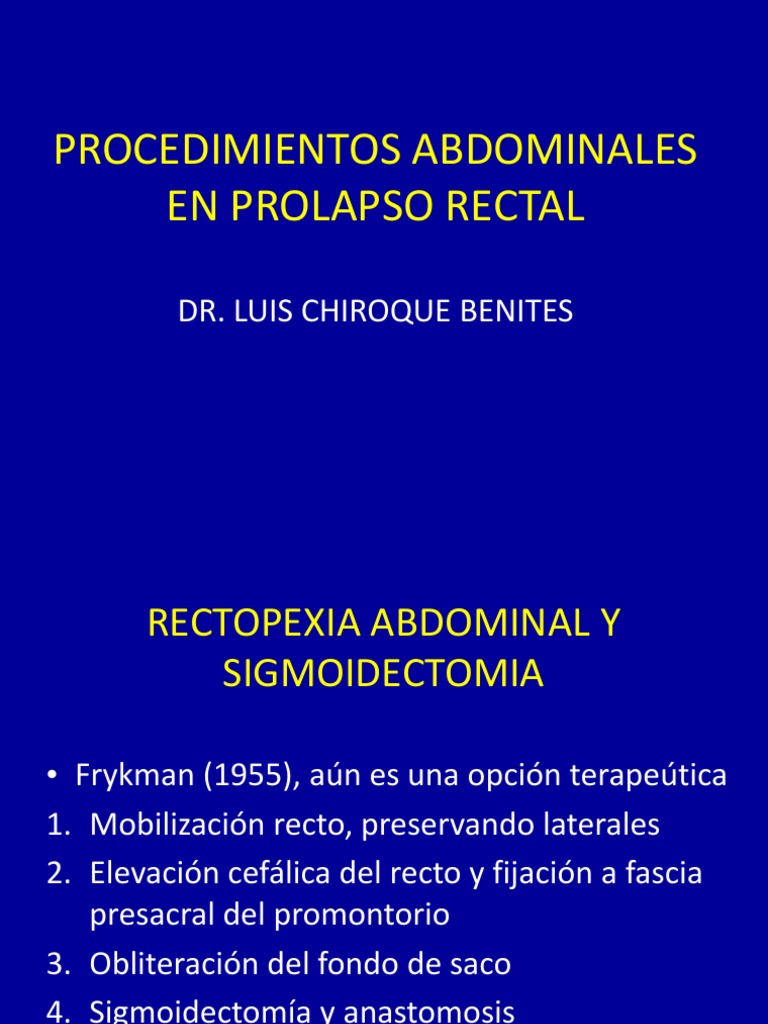 Abdominal Prolapso Rectal | Enfermedades y trastornos | Sistema digestivo