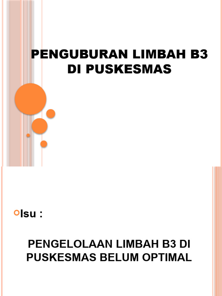 Penguburan Limbah B3 di Puskesmas | PDF