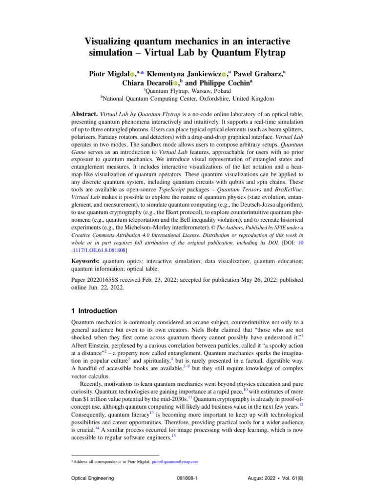 Visualizing Quantum Mechanics in An Interactive Simulation - Virtual ...
