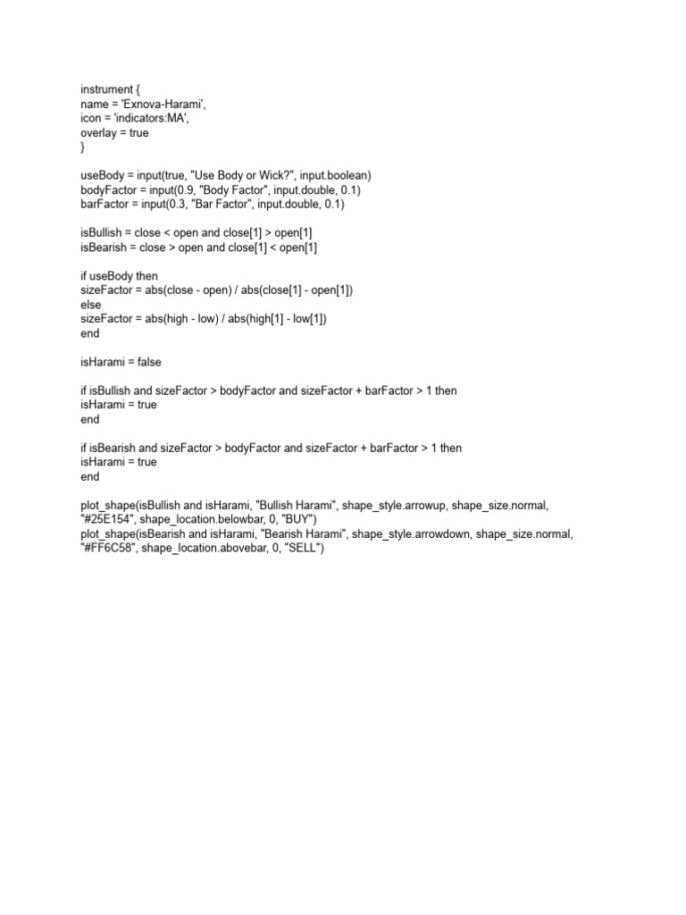 Script Exnova Harami | PDF