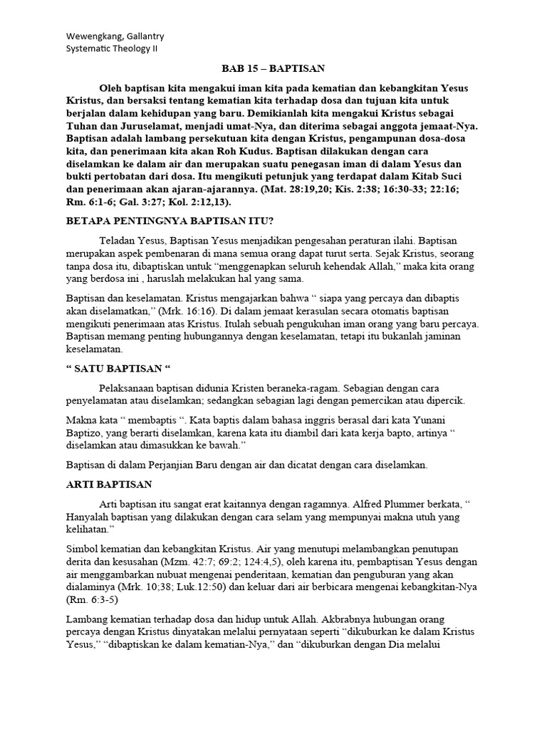 B15 Baptisan | PDF | Agama & Spiritualitas