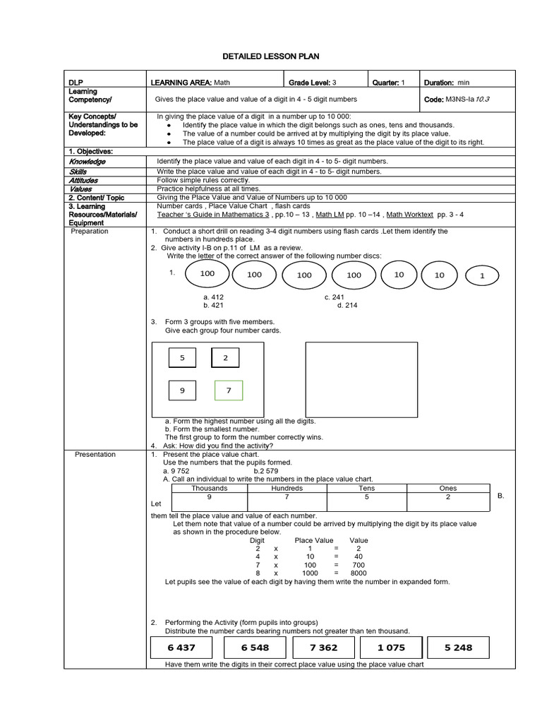 DLP Math | PDF | Numbers | Learning