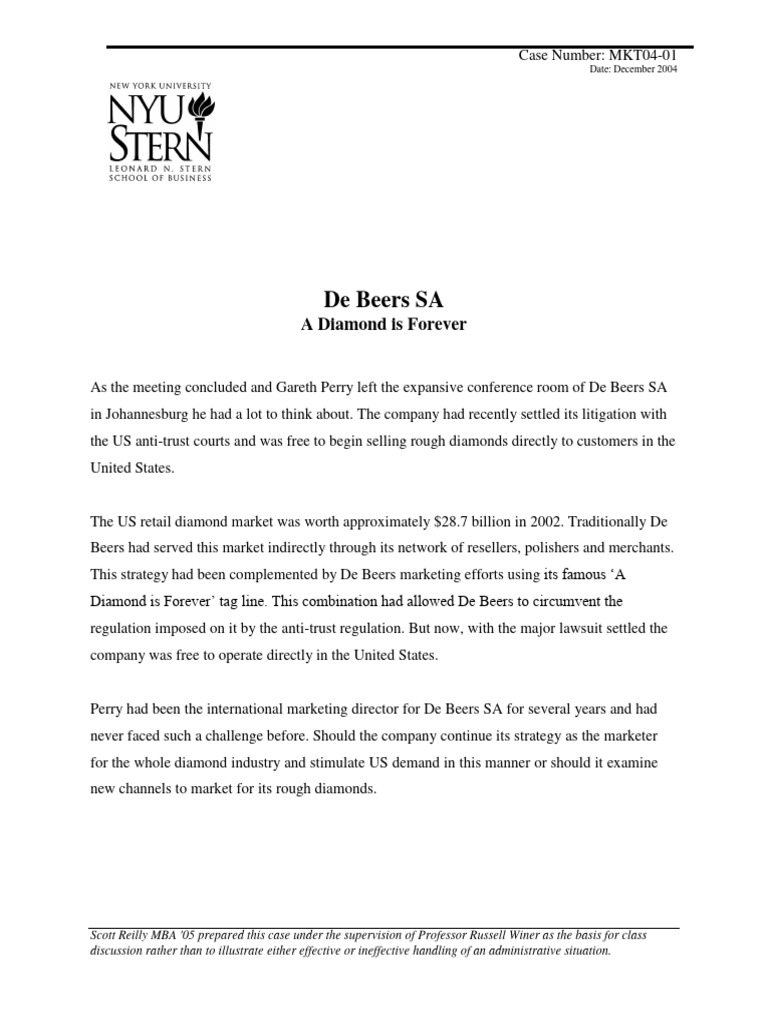 De Beers Case | PDF | Diamond | Business