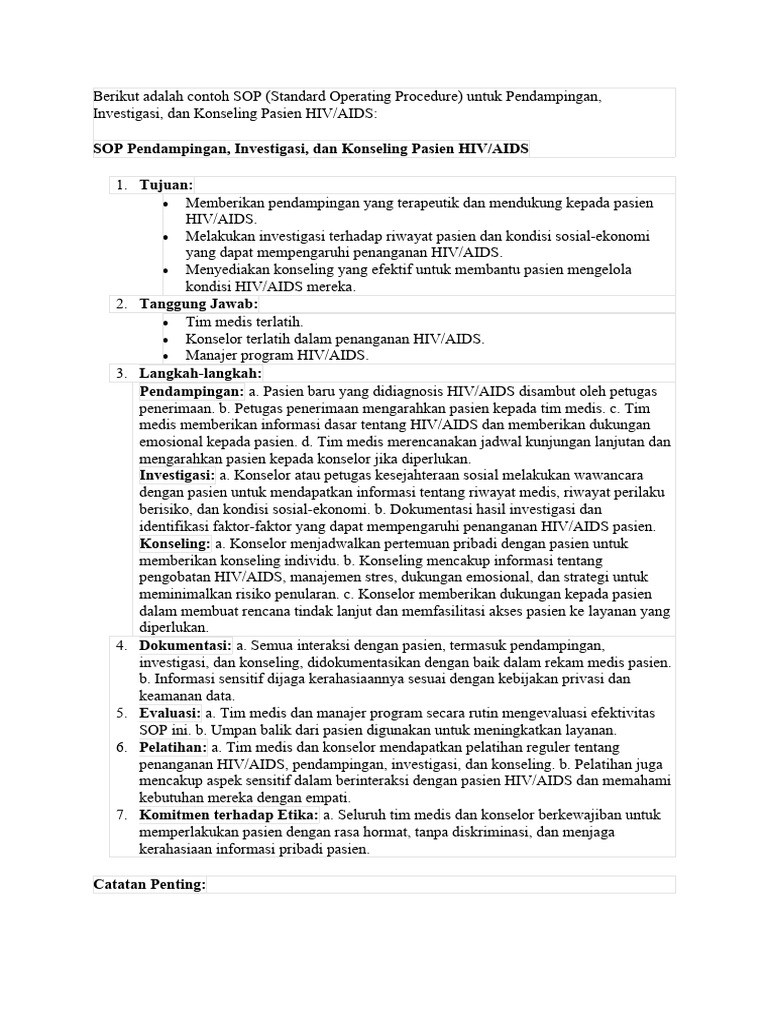Berikut adalah contoh SOP | PDF