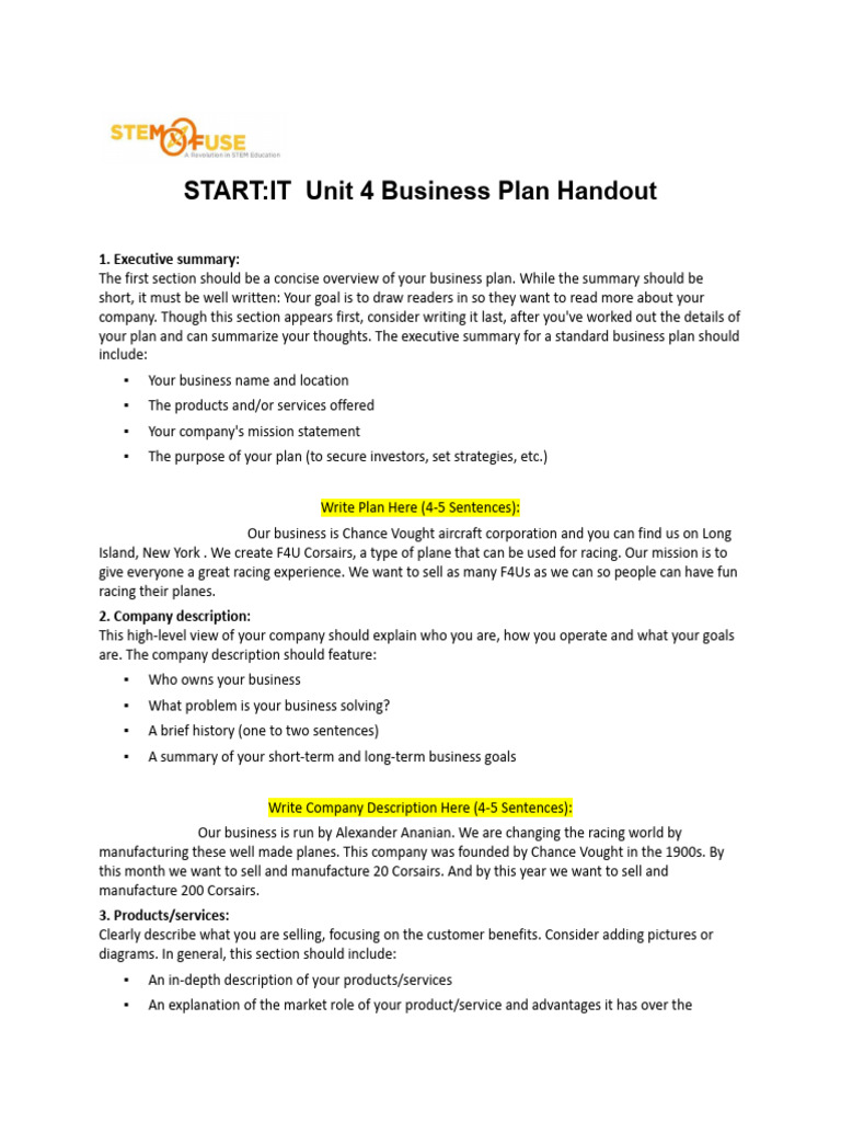 ALEXANDER ANANIAN - Business Plan - 8109576 | PDF | Business Economics ...