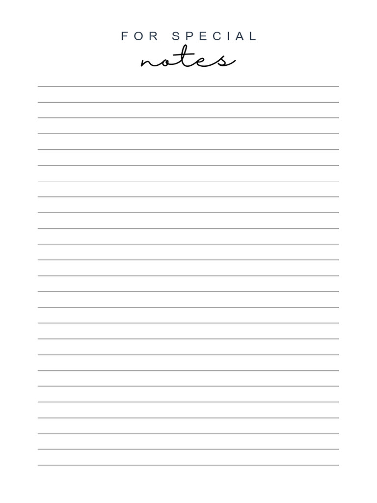 White Black Minimalist Notes Page Planner | PDF