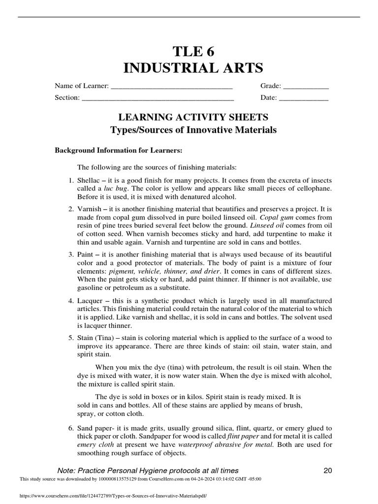 Sources of Finishing Materials | PDF | Varnish | Materials