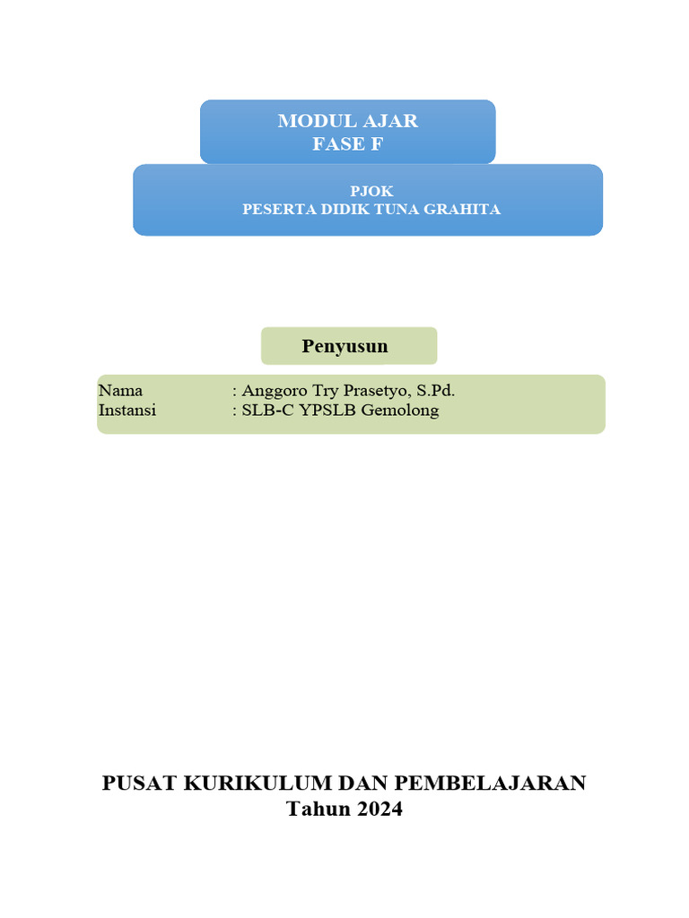 Modul Ajar PJOK Fase F untuk Tuna Grahita | PDF | Karier & Perkembangan ...