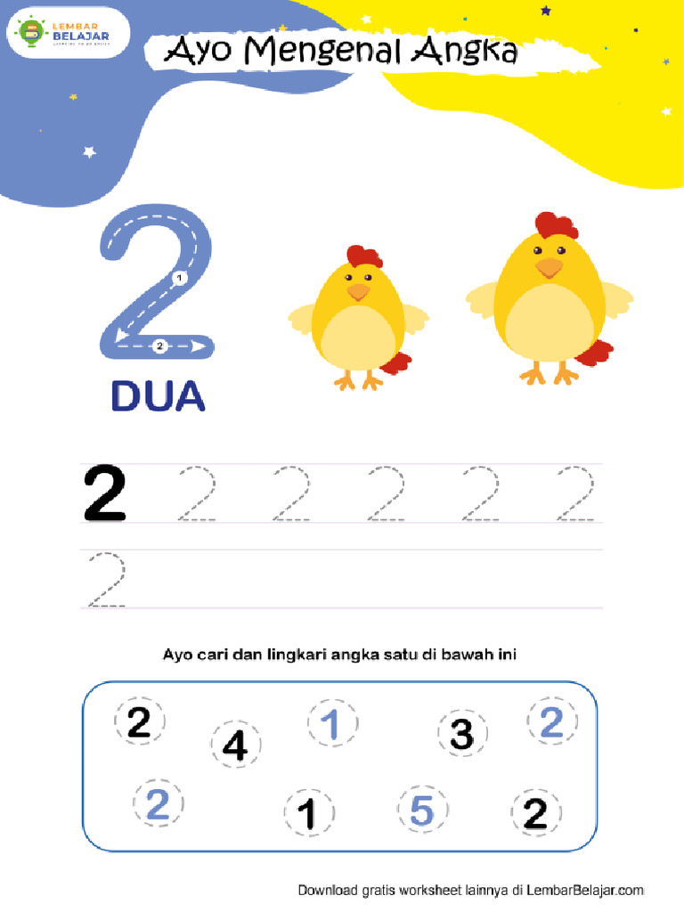 Worksheet-Lembar-Belajar-Menulis-Angka-2-untuk-anak-TK | PDF