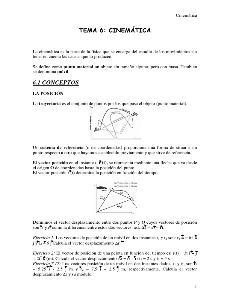 TEMA 6 Cinemática | PDF | Aceleración | Velocidad