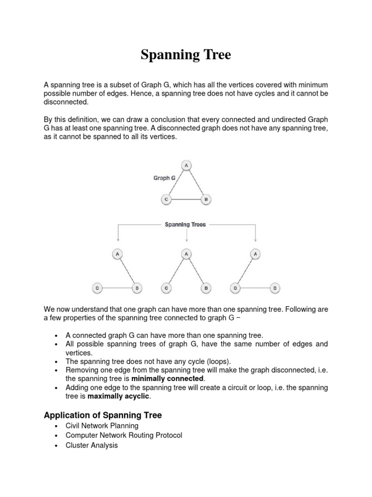Spanning Tree | PDF | Graph Theory | Mathematical Relations