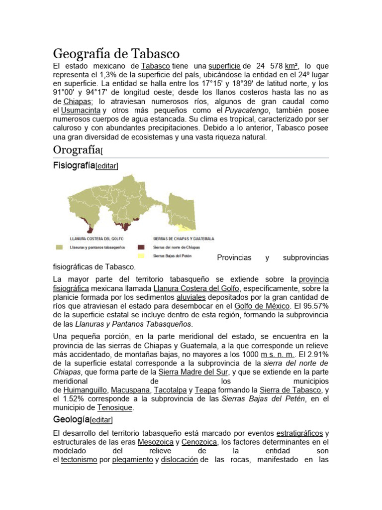 Geografía de Tabasco | PDF | Selva | Clima