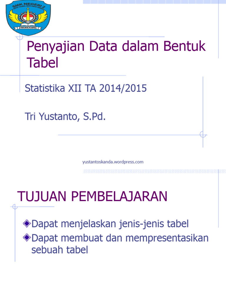 Penyajian Data Tabel | PDF
