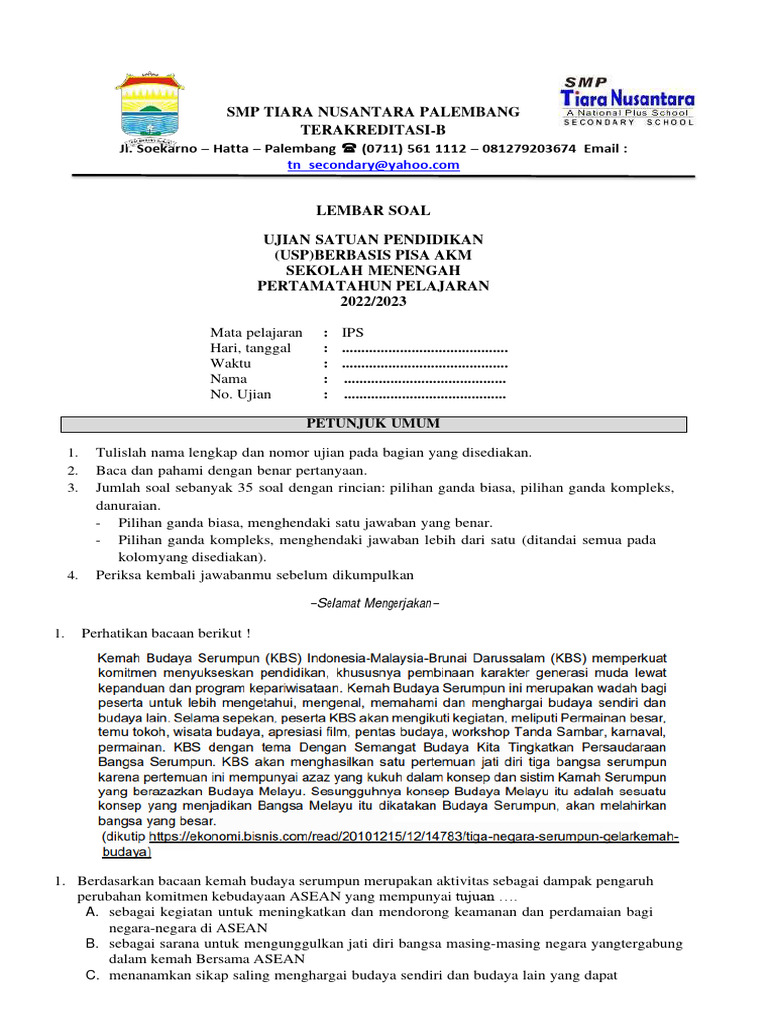 Soal Akm Pisa Ips 2024 | PDF