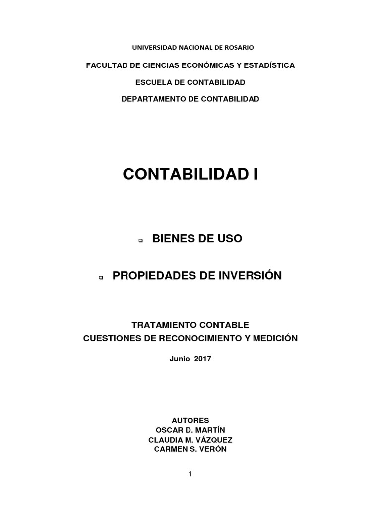 Bienes de Uso y Propiedades de Inversión. | PDF | Depreciación ...