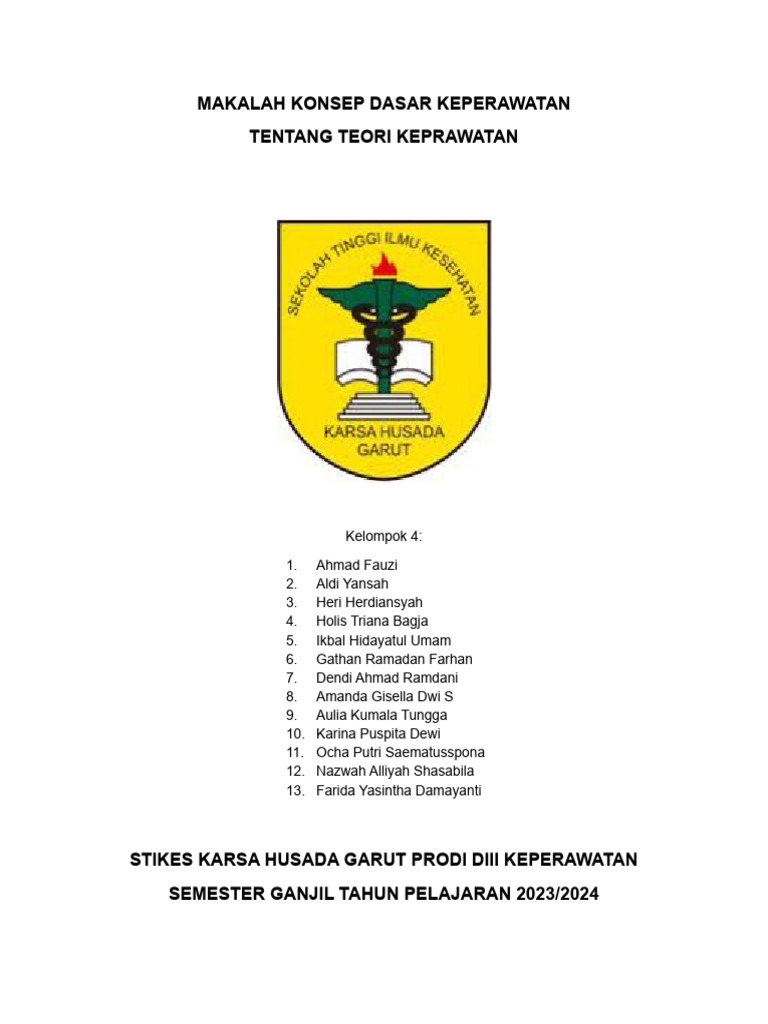 Makalah Konsep Dasar Keperawatan-1 | PDF | Karier & Perkembangan