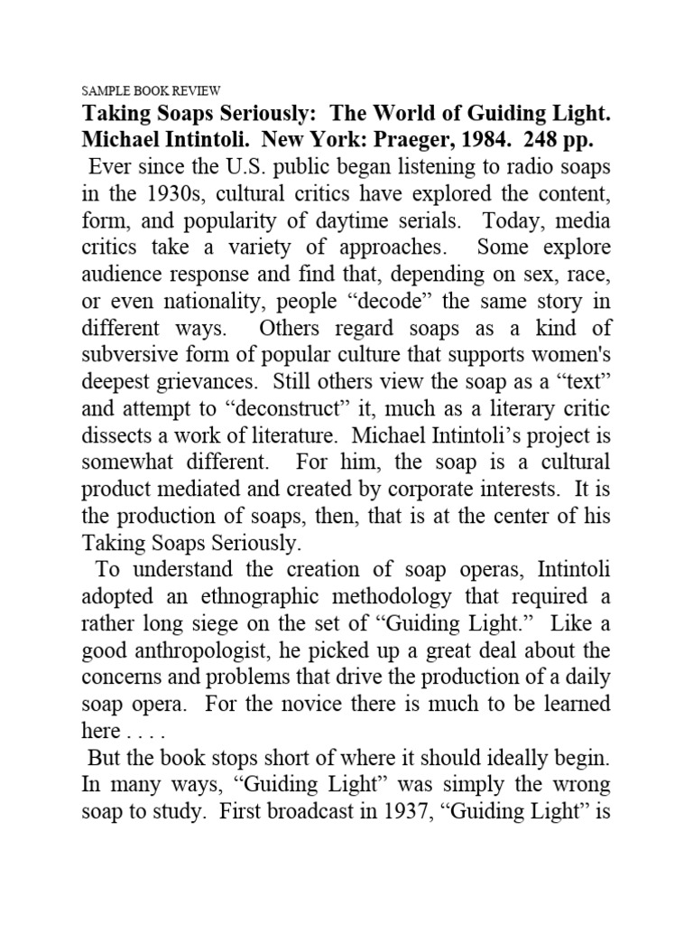 Sample Academic Writing | PDF | Soap Opera | Human Communication