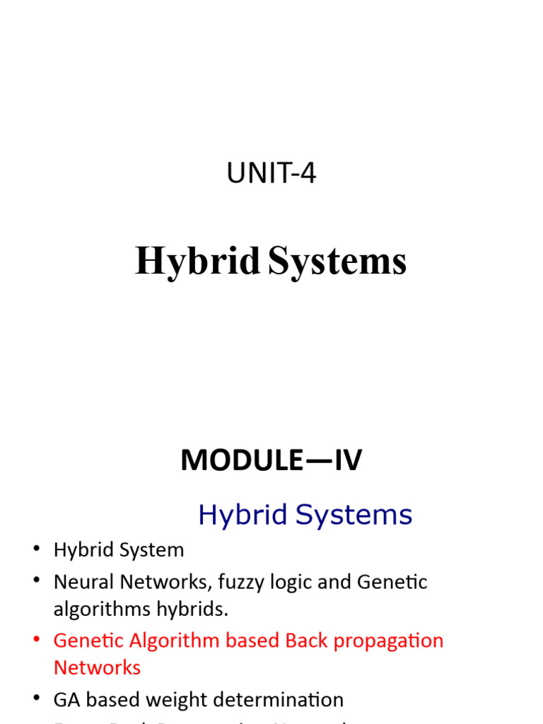 UNIT-4 (B) | PDF | Artificial Neural Network | Genetic Algorithm