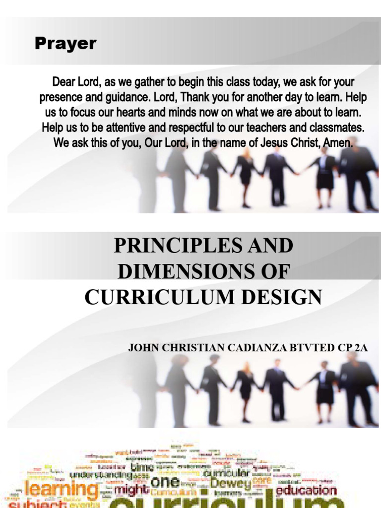 Principles and Dimensions of Curriculum Design | PDF | Experience ...