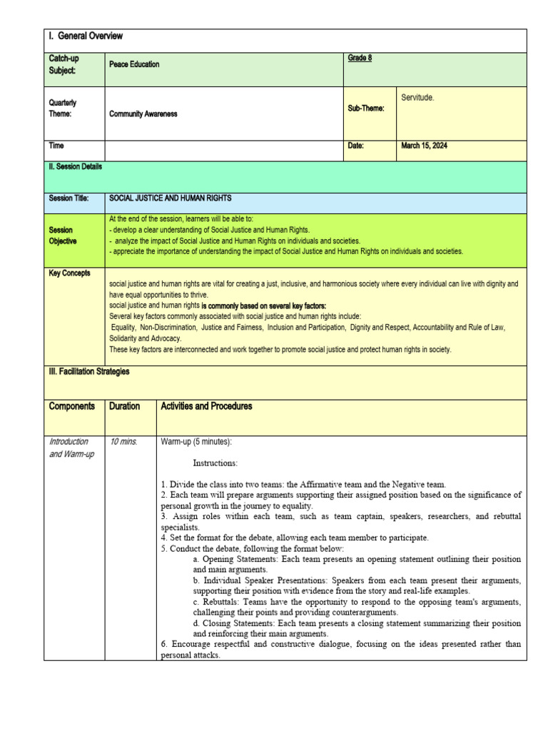 Lesson Plan Debate | PDF | Social Justice | Social Equality