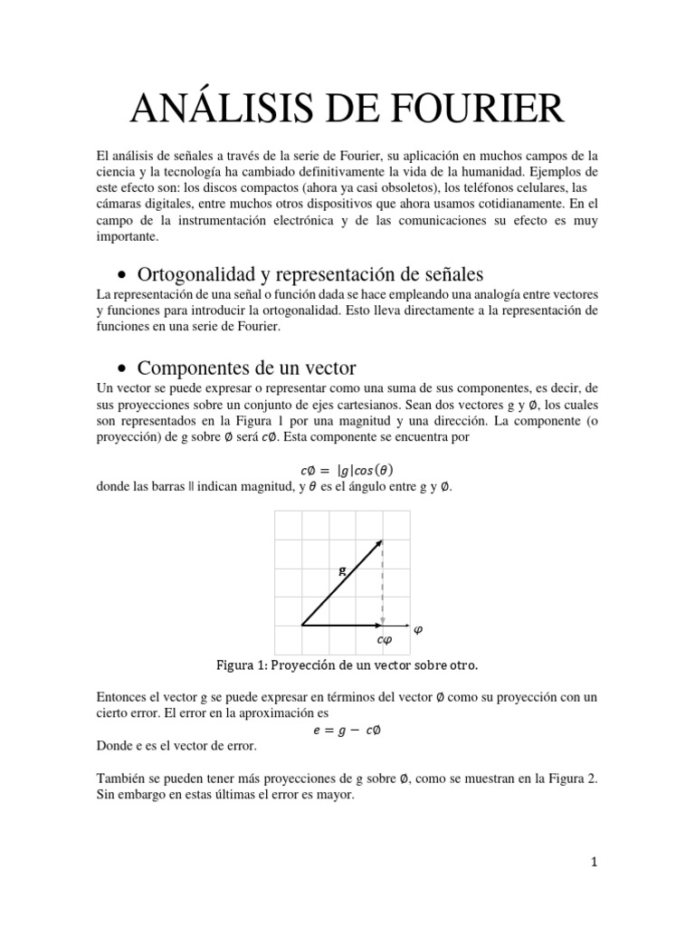 ANÁLISIS DE FOURIER - Serie de Fourier | PDF | Vector Euclidiano ...
