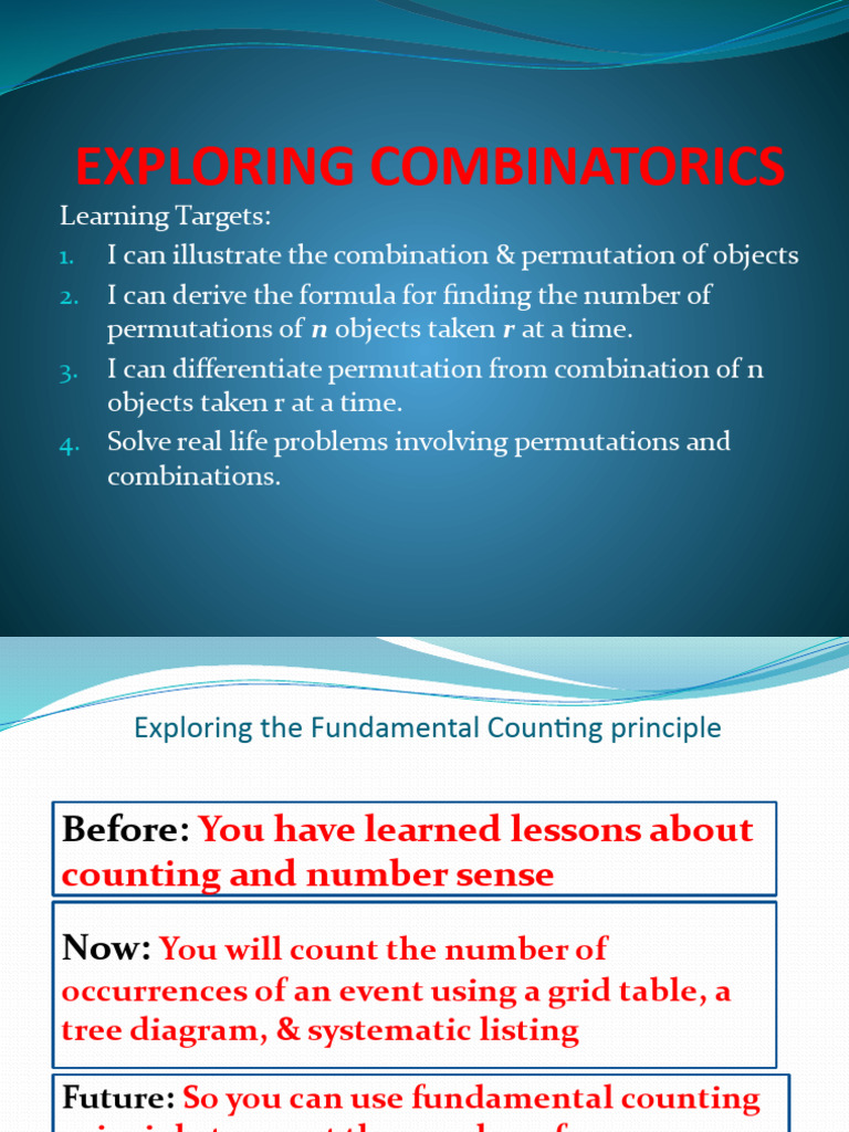 Powerpoint On Permutation and Combination | PDF | Probability | Statistics