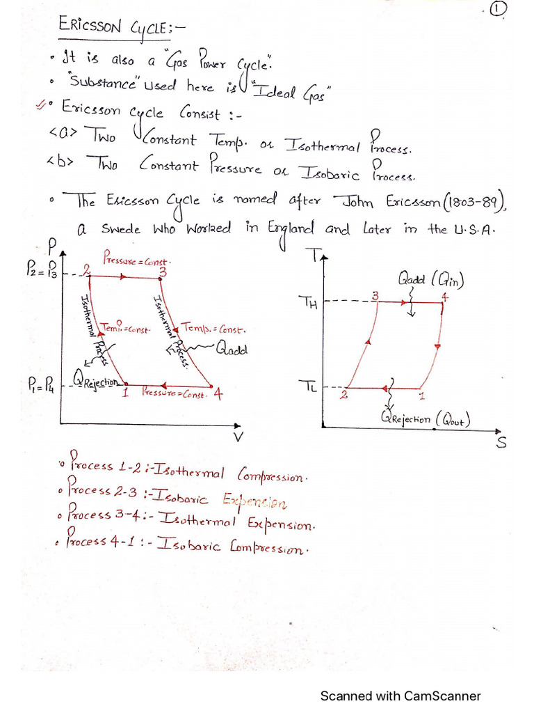 Ericsson Cycle | PDF