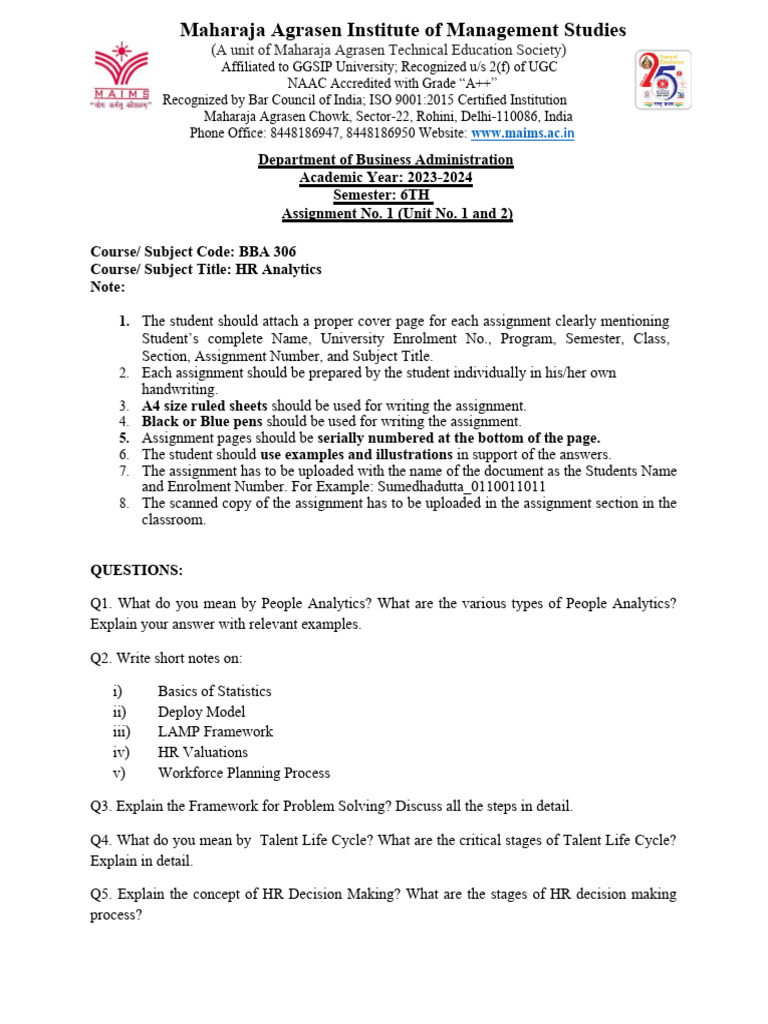 HR Analytics Question Bank | PDF | Analytics | Human Resource Management