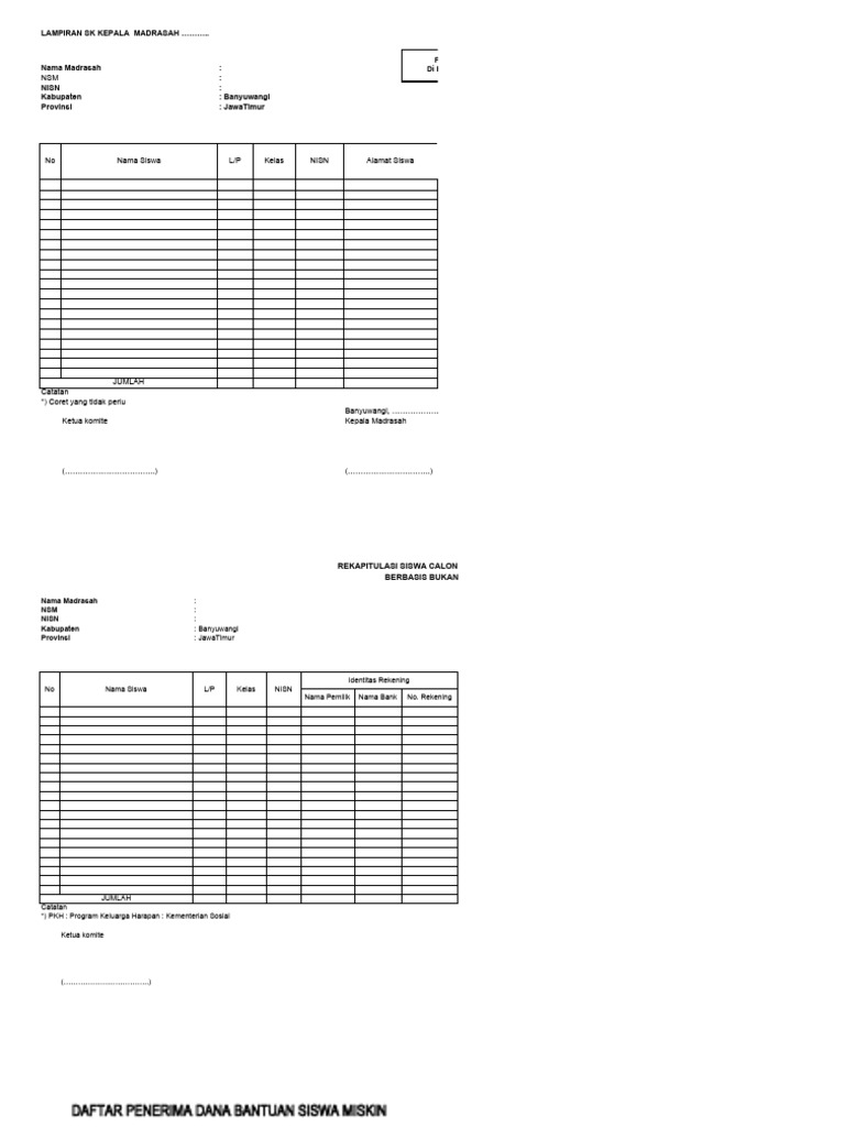 Rekap Siswa Penerima BSM 2015 | PDF