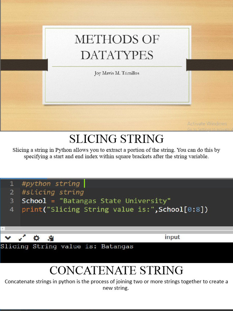 Methods of Datatypes (1) | PDF | String (Computer Science) | Letter Case