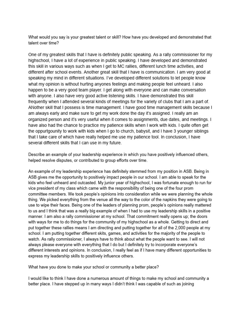 personal statement 2 | PDF | Leadership