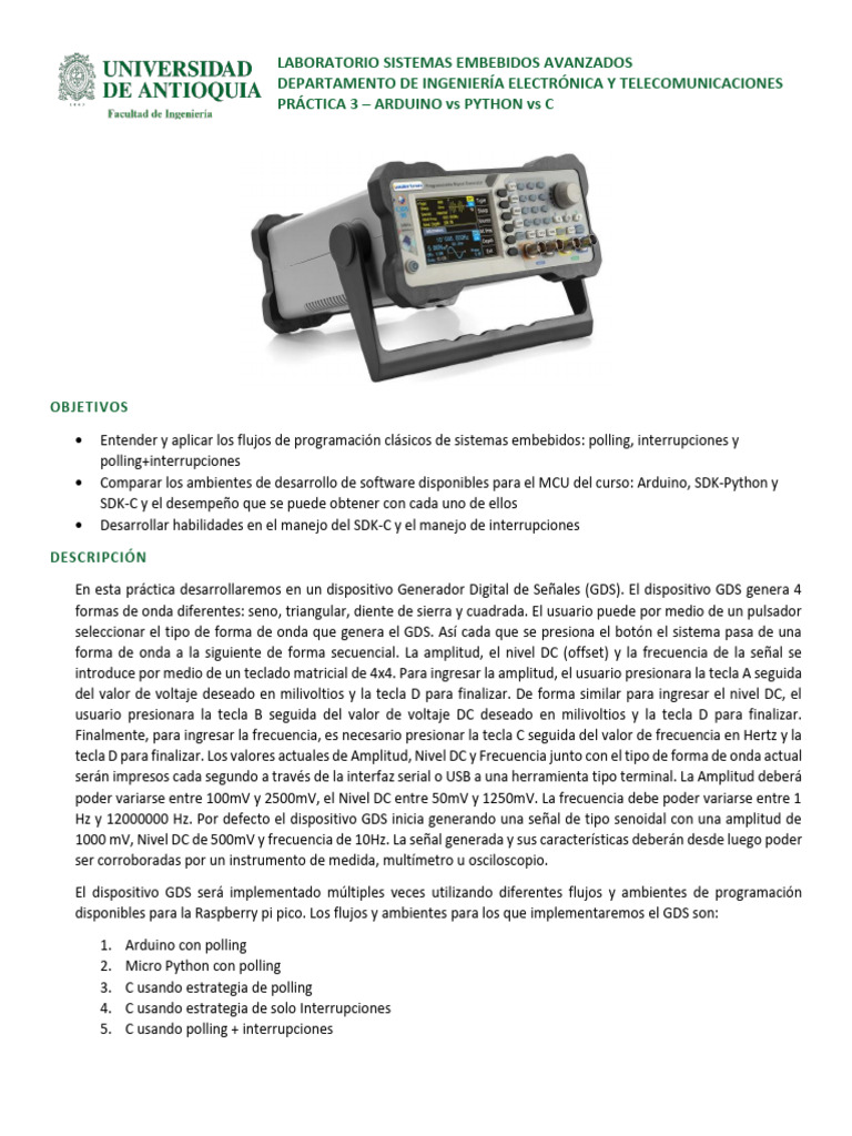 Laboratorio Sistemas Embebidos Avanzados Departamento de Ingeniería Electrónica Y ...