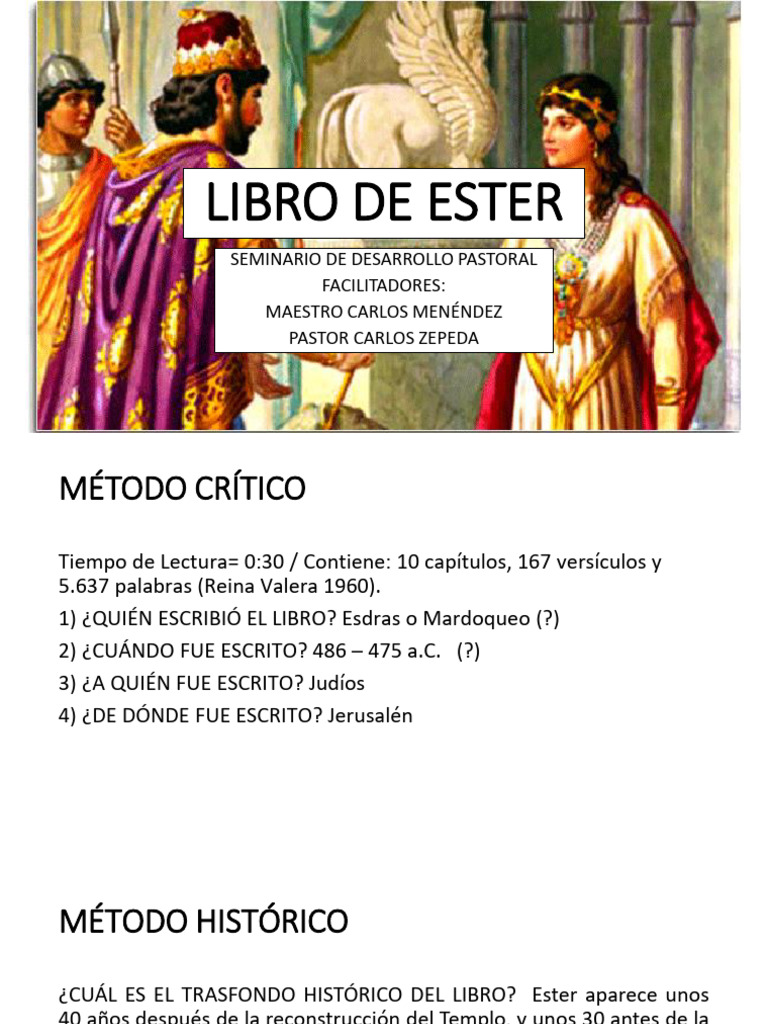 LIBRO DE ESTER Presentación | PDF | Esther | Libro de Ester