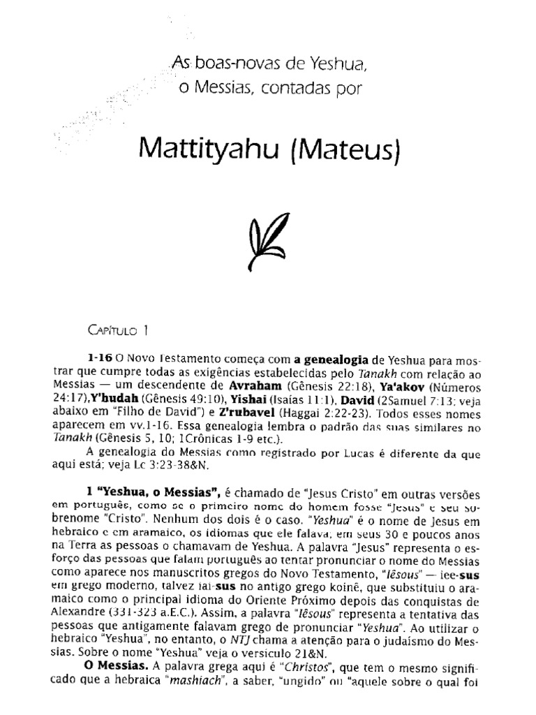 Comentário Judaico - Mateus | PDF