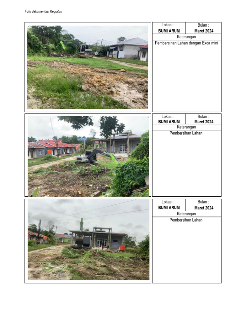 Dokumentasi Pelaksanaan Kegiatan 2024 - Bumi Arum 1 | PDF