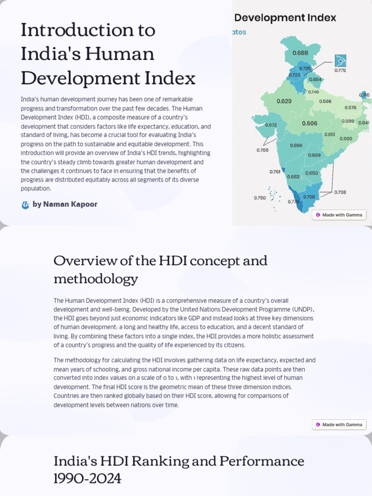 Introduction To Indias Human Development Index | PDF | Human ...