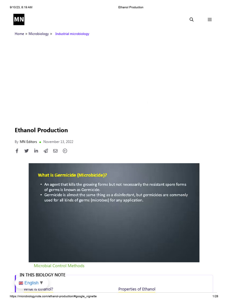 Ethanol Production | PDF | Ethanol | Yeast