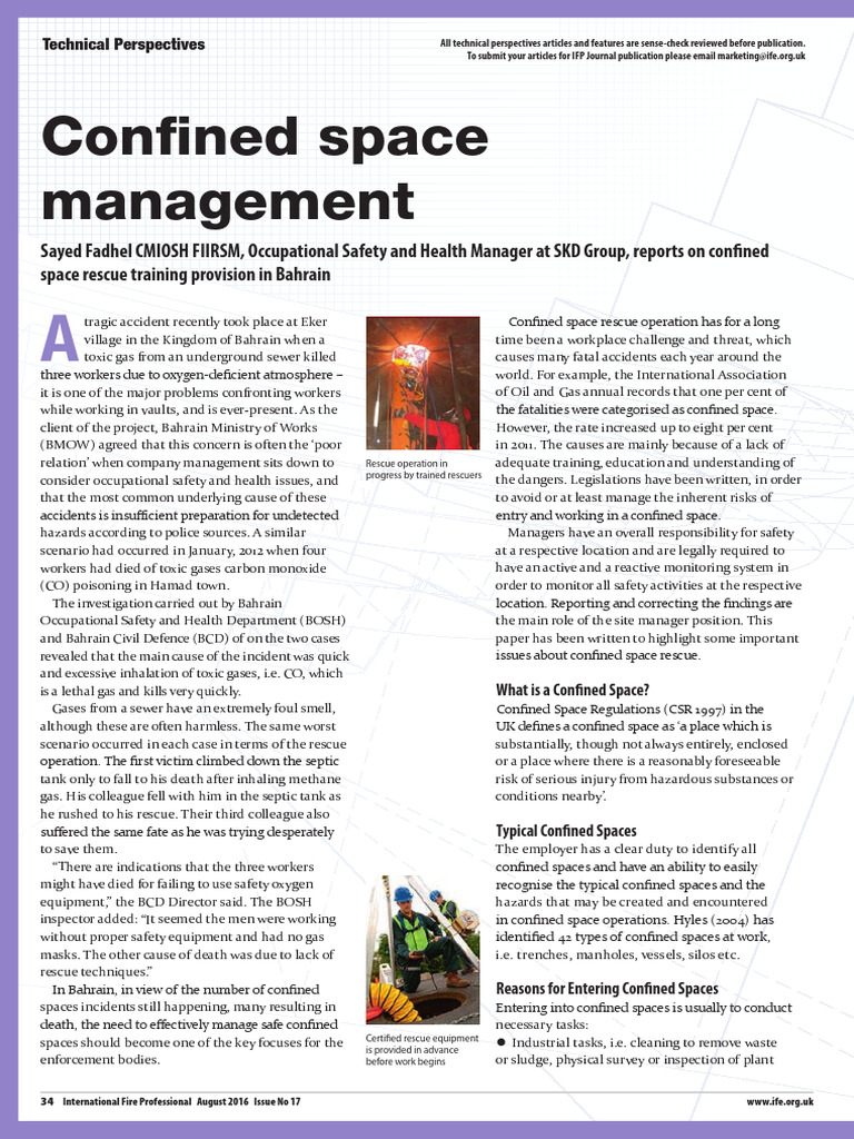 Confined Space Management | PDF | Safety | Occupational Safety And Health