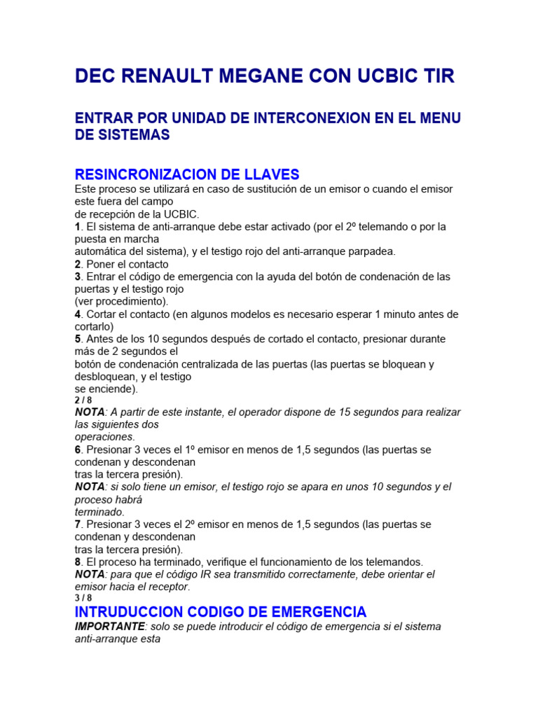 Dec Renault Megane Con Ucbic Tir | PDF
